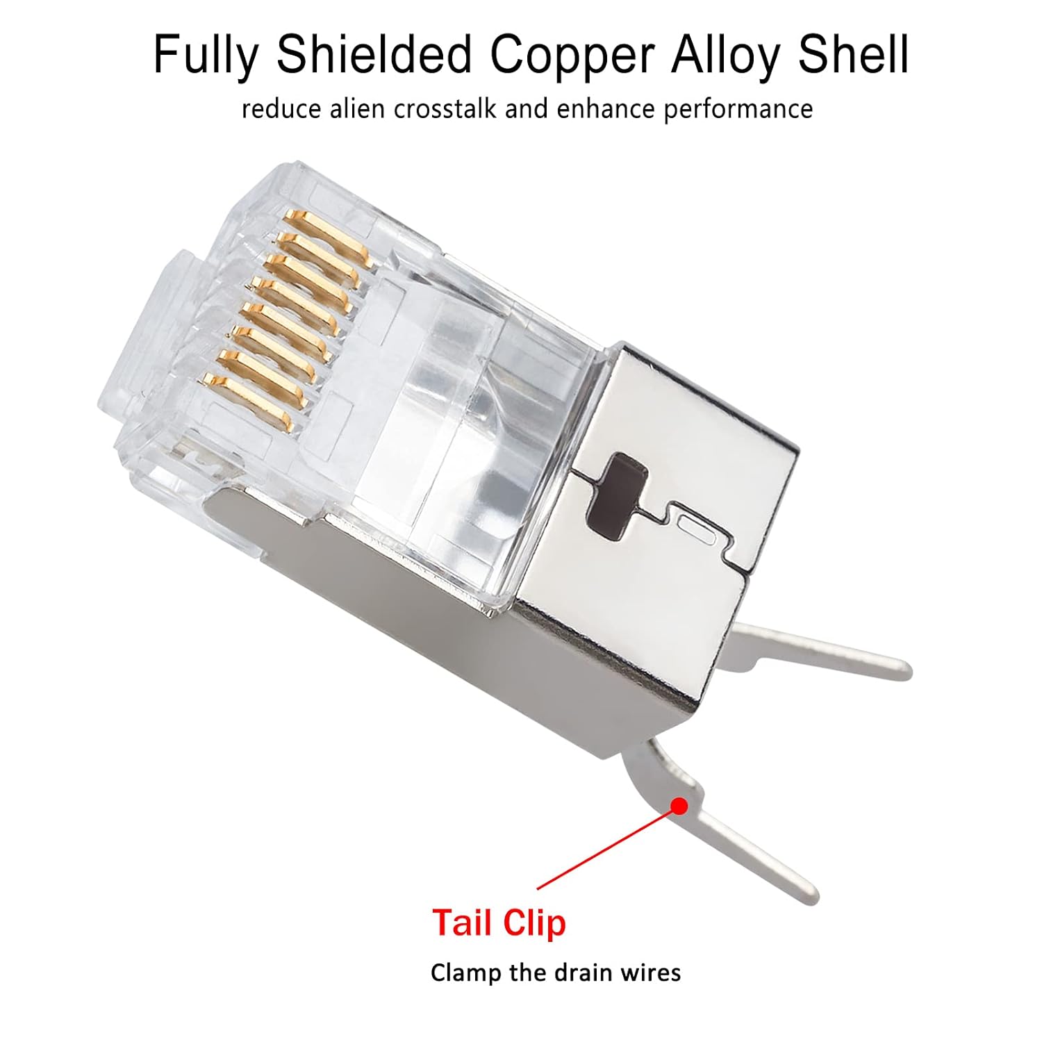 CAT7 Metal Shielded RJ45 Connectors Modular Plug Cat7 8P8C Network ...