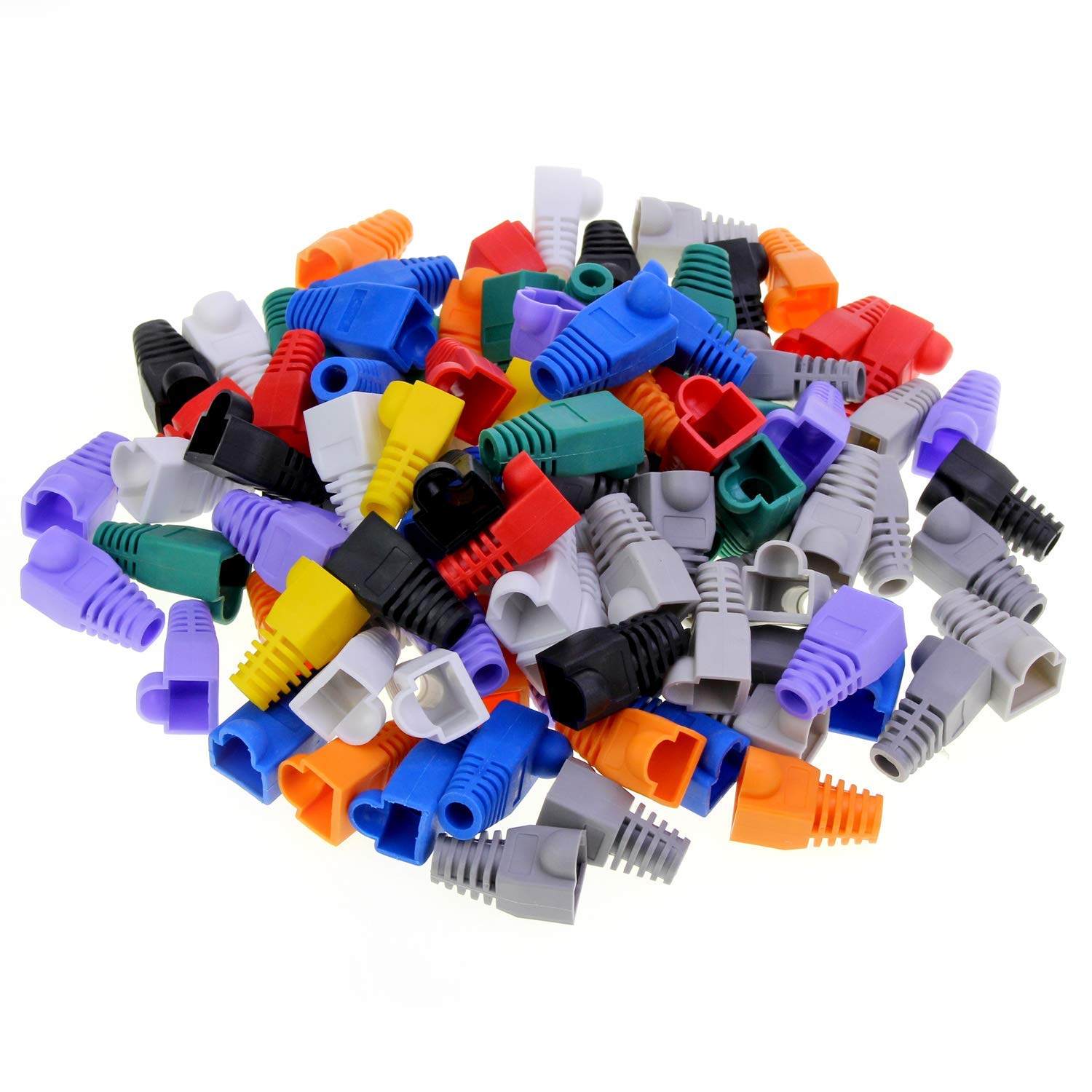CAT 6 RJ45 Connector Strain Relief Rubber Boots Cover Network LAN ...