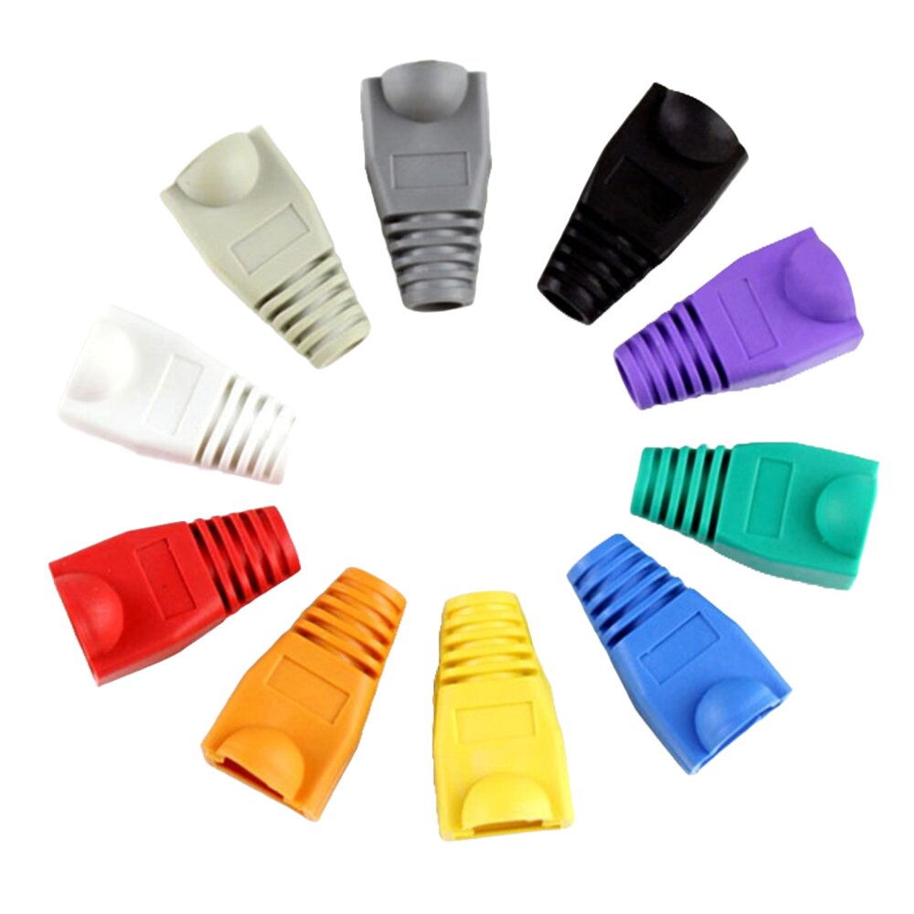 CAT 6 RJ45 Connector Strain Relief Rubber Boots Cover Network LAN ...