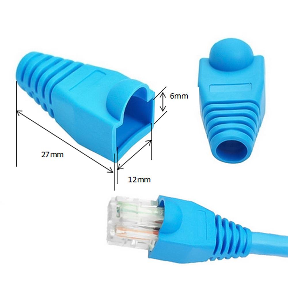 CAT 6 RJ45 Connector Strain Relief Rubber Boots Cover Network LAN ...