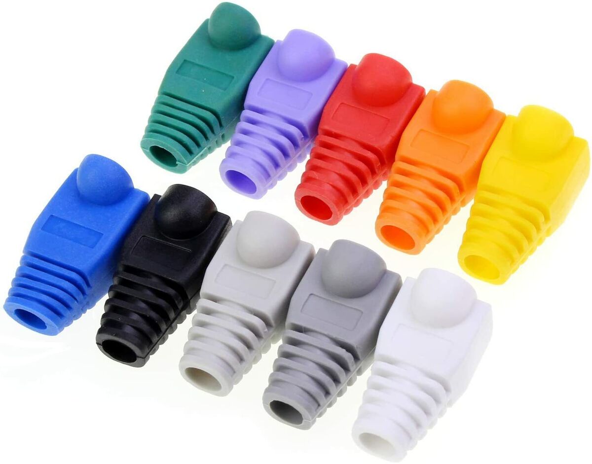 CAT 6 RJ45 Connector Strain Relief Rubber Boots Cover Network LAN ...
