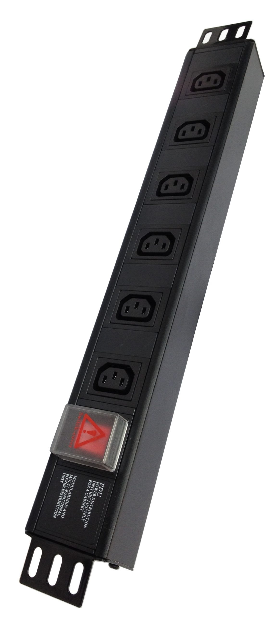 1U 6 Way 10A IEC C13 Sockets to C14 Plug Horizontal PDU - Fiber Zone