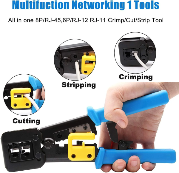 FISCO EZ-RJ45Tool Professional Crimp Tool for RJ45 Pass-Through ...